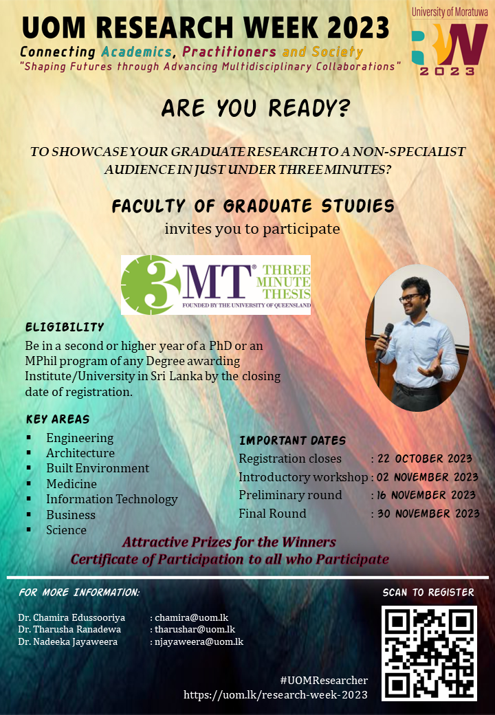 3MT Competition | University of Moratuwa